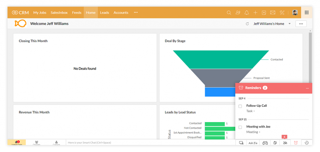 Manage Sales Pipeline with Zoho One for Professional Services