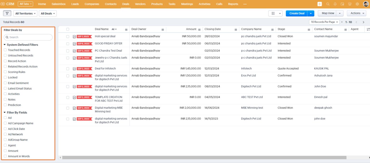 Custom Views and Filters in Zoho CRM for Data Management