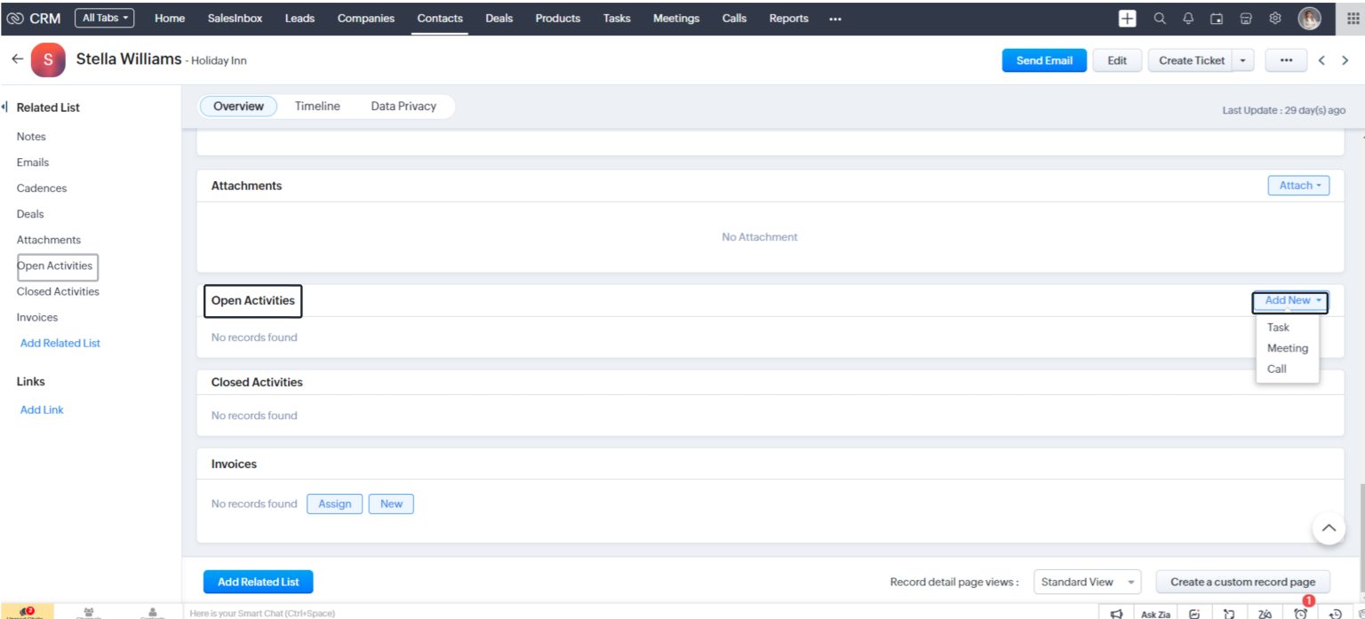 Customer Relationships: Logging Sales Calls in Zoho CRM