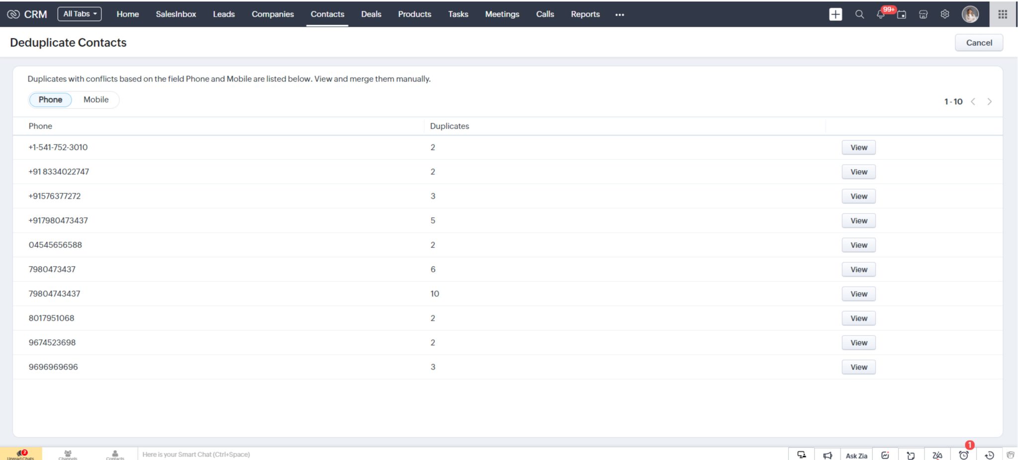 How To Deduplicate Leads Accounts And Contacts In Zoho Crm