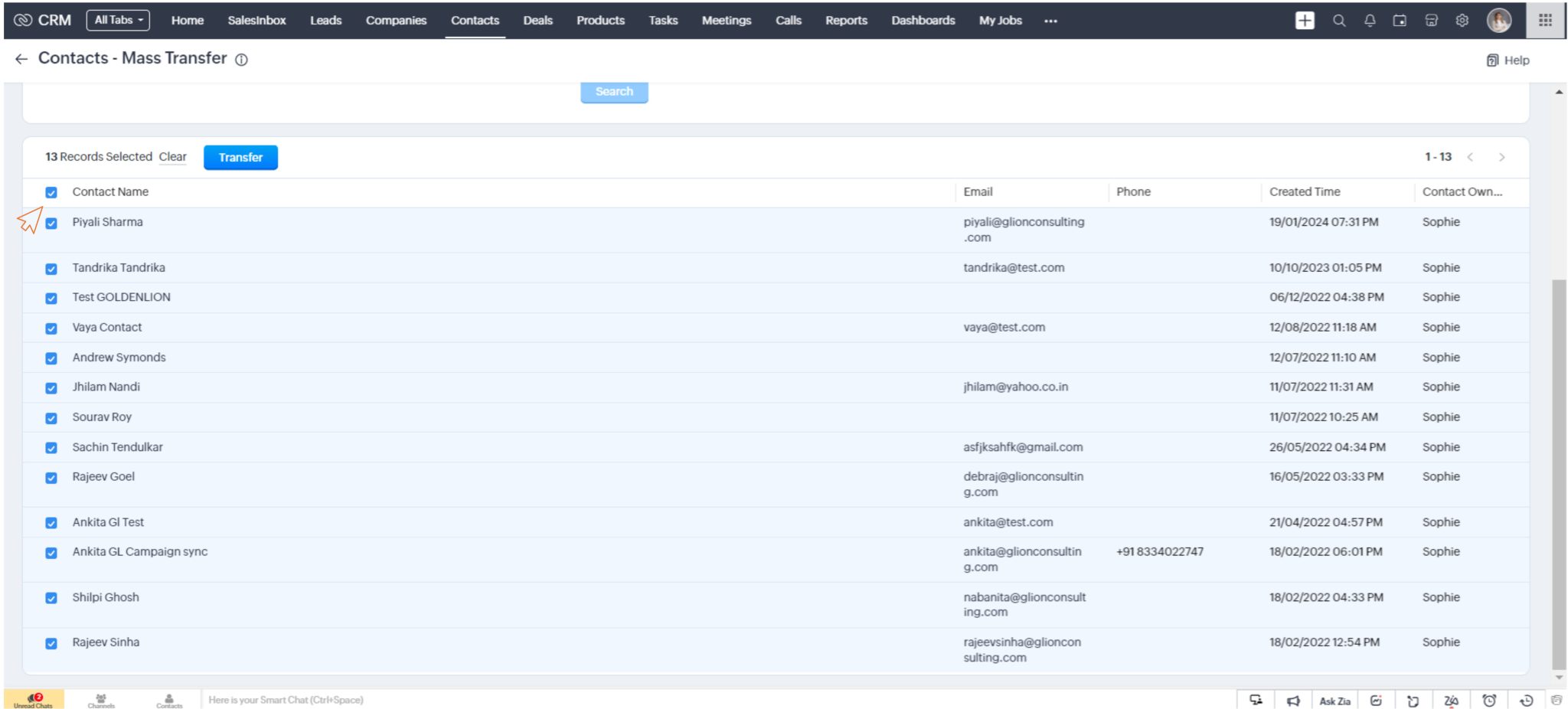 How to Mass Transfer Records in Zoho CRM