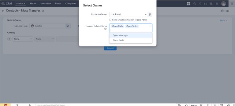 How to Mass Transfer Records in Zoho CRM