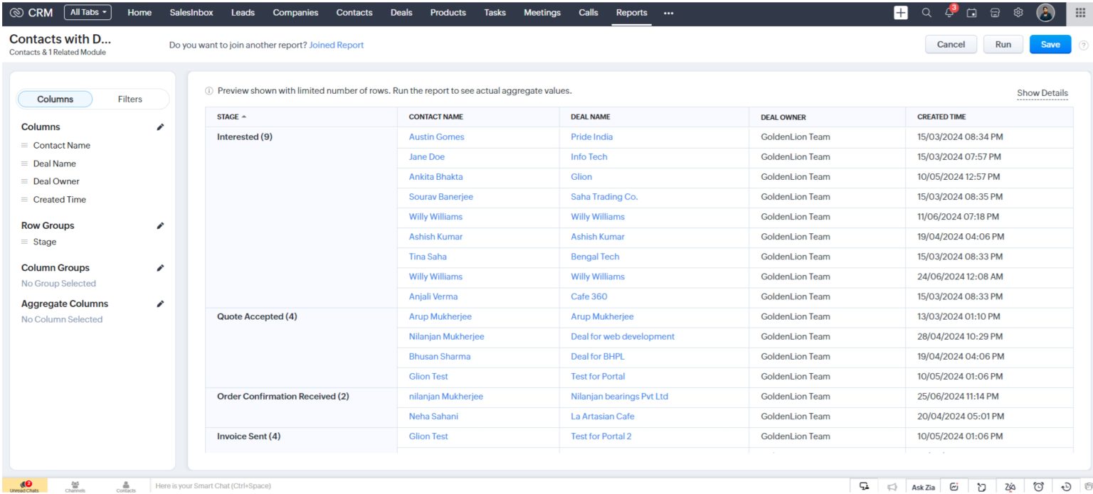 Get Started with Reports in Zoho CRM