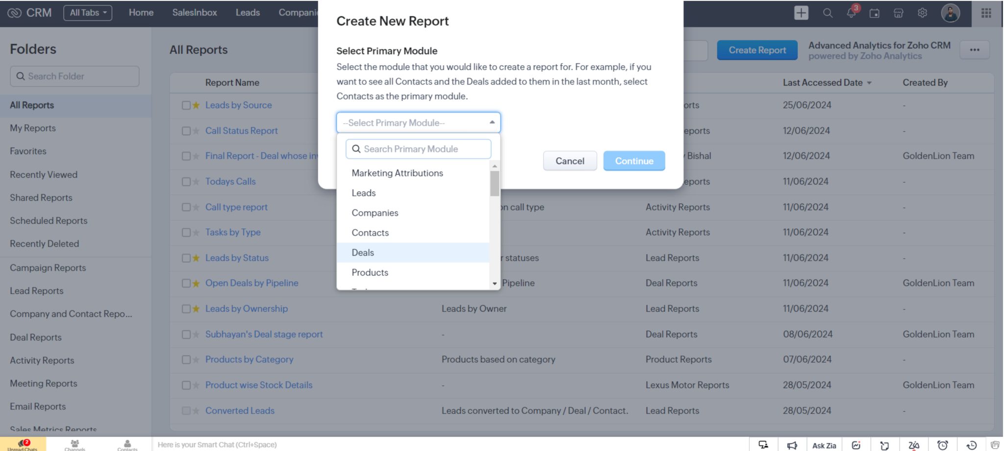 Get Started with Reports in Zoho CRM