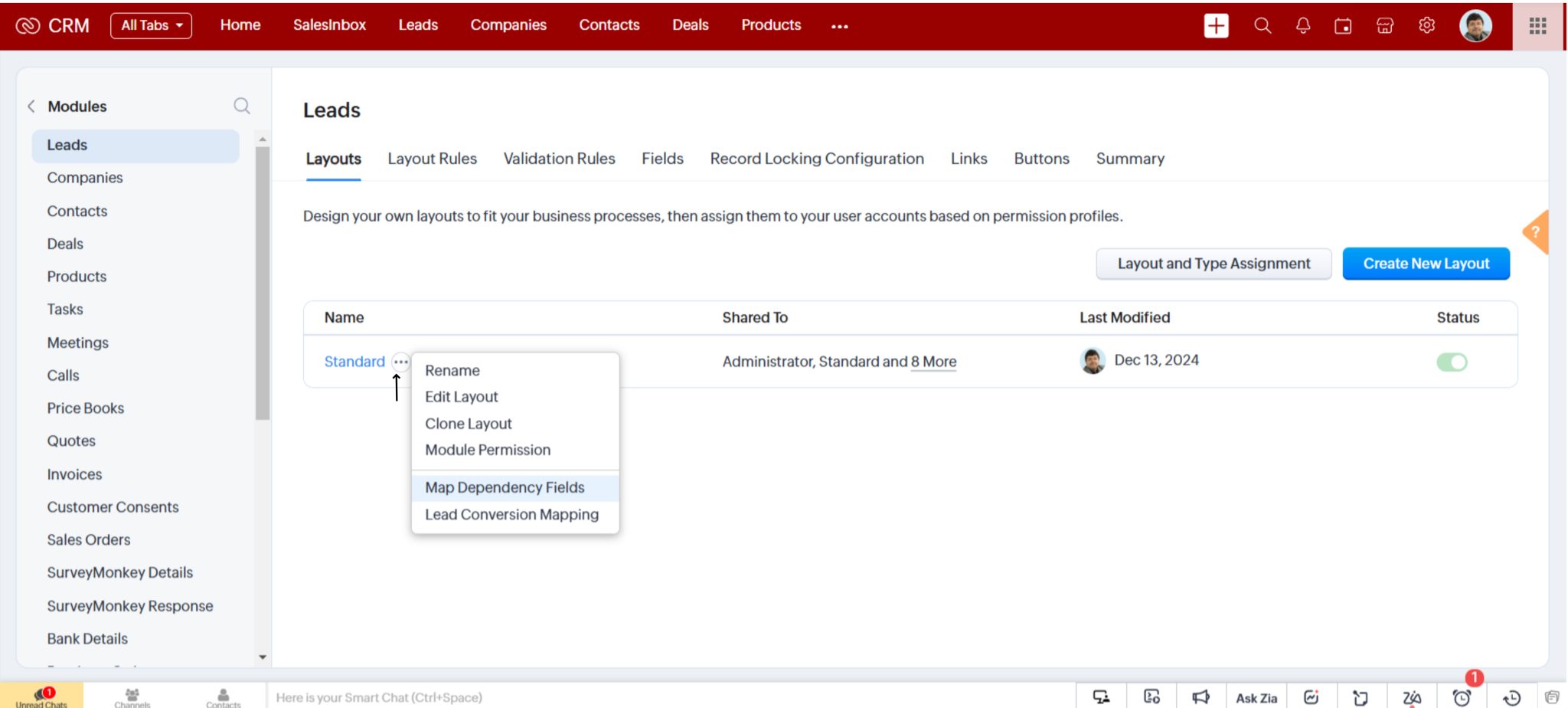 How to Create Dependent Fields in Zoho CRM