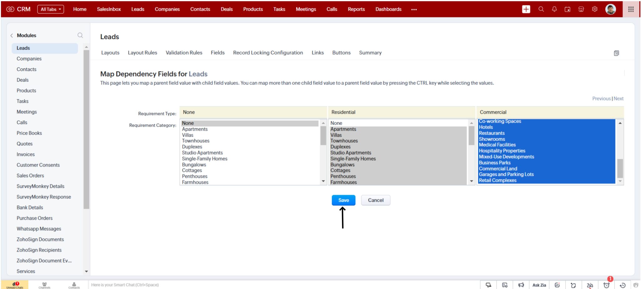How to Create Dependent Fields in Zoho CRM