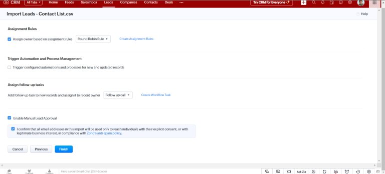 How to Import Data in Zoho CRM