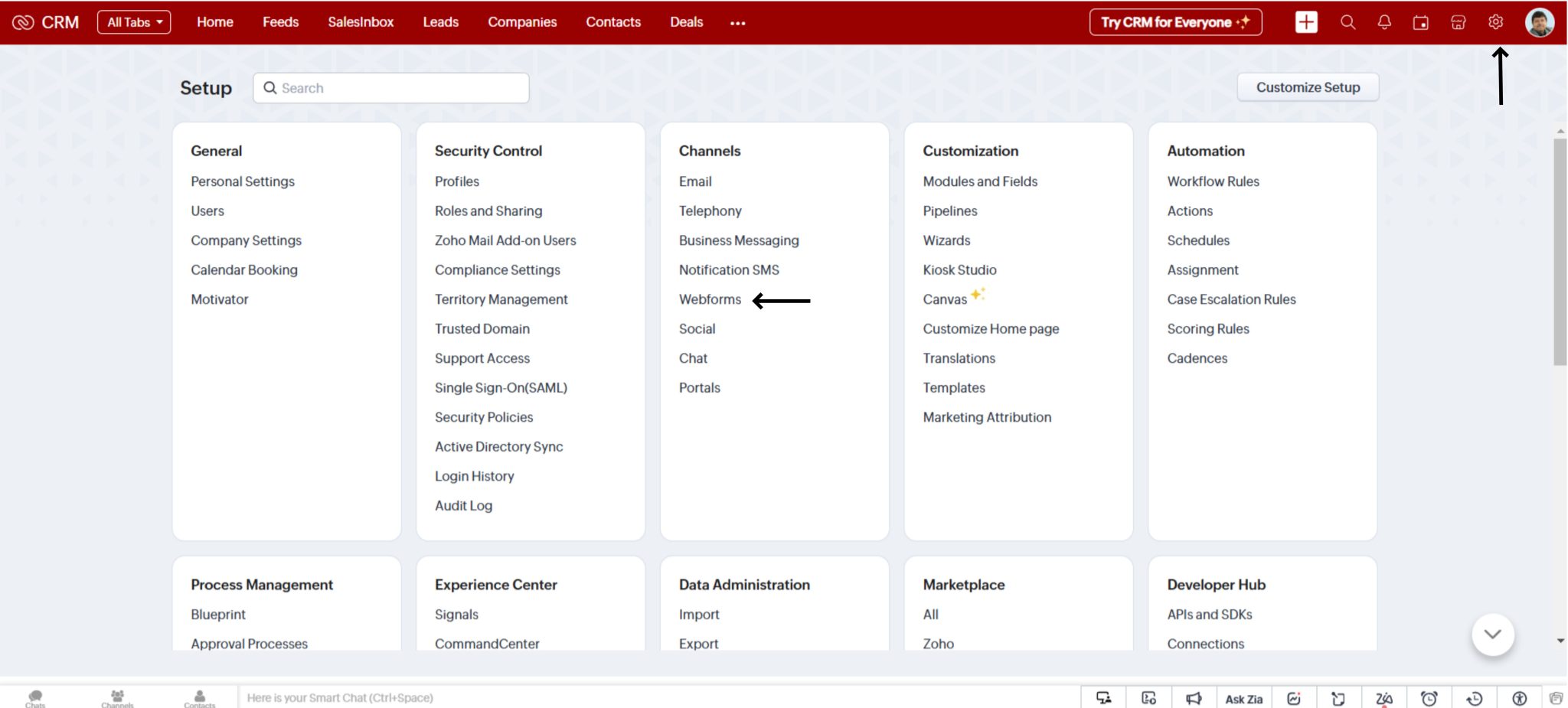 How to Create Webforms in Zoho CRM