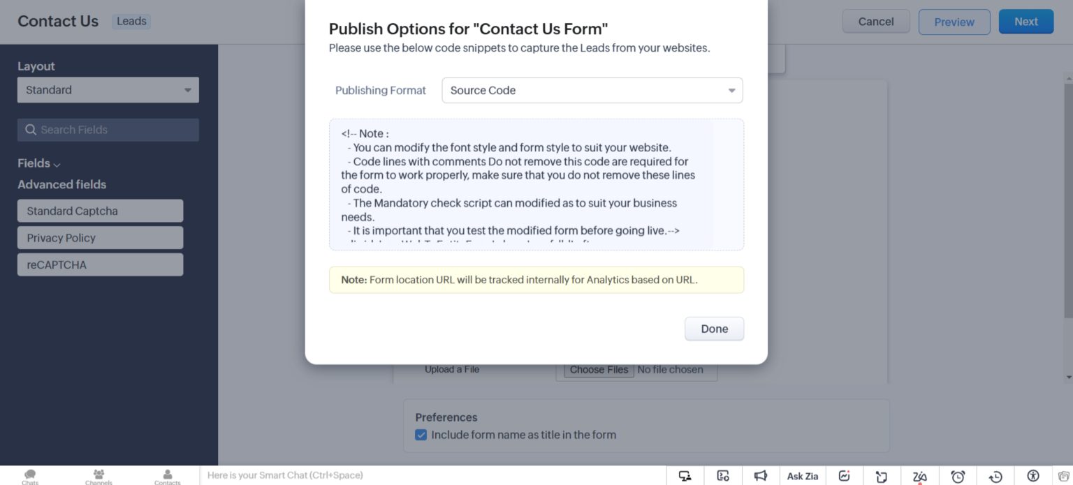 How to Create Webforms in Zoho CRM