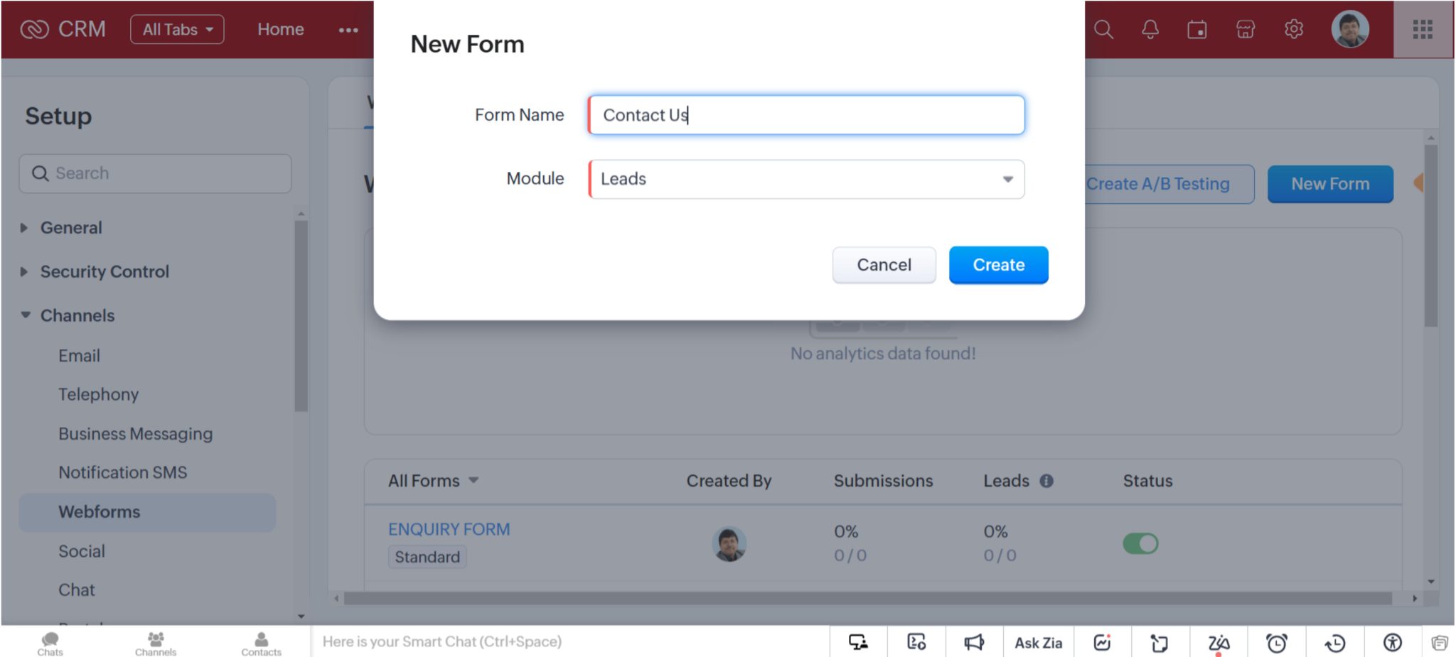 How to Create Webforms in Zoho CRM